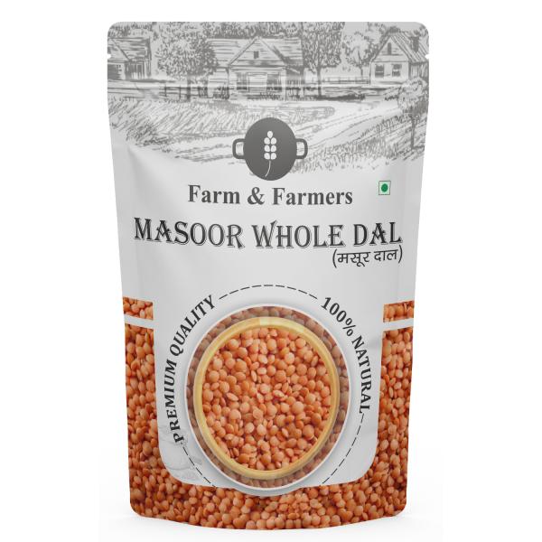 FARM & FARMERS 100 % Natural Premium Quality Masoor Whole Sabut Daal ...