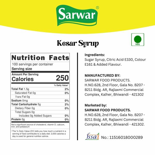 Sarwar Kesar Syrup 750 ML - JioMart