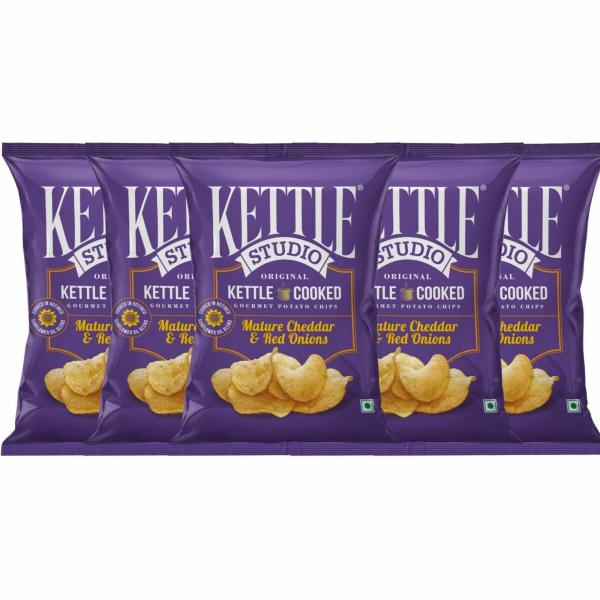 Kettle Studio |Potato Chips | Mature Chaddar & Red Onions -113g |Pack ...