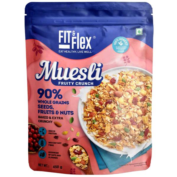 Fit & Flex Muesli Fruity Crunch Cereal 450G - JioMart