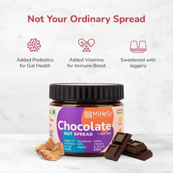 MiHeSo Chocolate Peanut Butter Combo, 1.02kg (340gX3), with Jaggery,Probiotics,Vitamins,100% ...