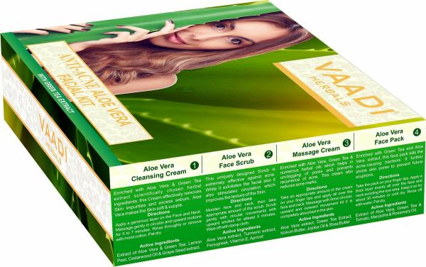KLARON HERBALS Organic Aloe Vera Facial Kit with Green Tea Extract All ...