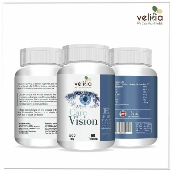 Velicia Eye Care Vision Supplement to Improve Vision, Blue Light and ...