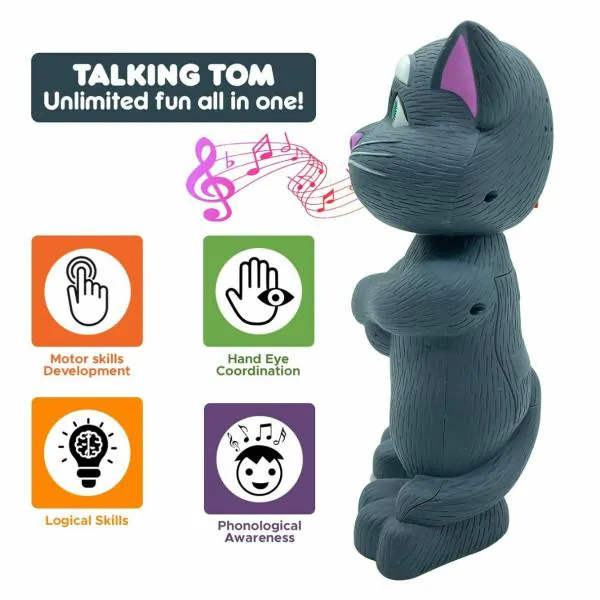 QUALITIO Intelligent Talking Tom Cat, Speaking Robot Cat Musical Cat ...