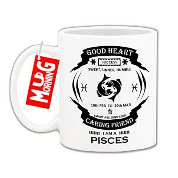 Mug Morning Pisces Coffee Mug (White) Pisces Mug - JioMart