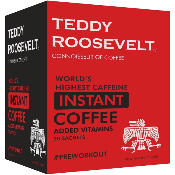 Teddy Roosevelt High Caffeine Instant Coffee Powder, Added Vitamins ...
