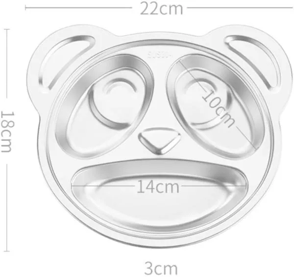 Kunya Stainless Steel Divided Plates, 3 Sections Unbreakable Dinner ...