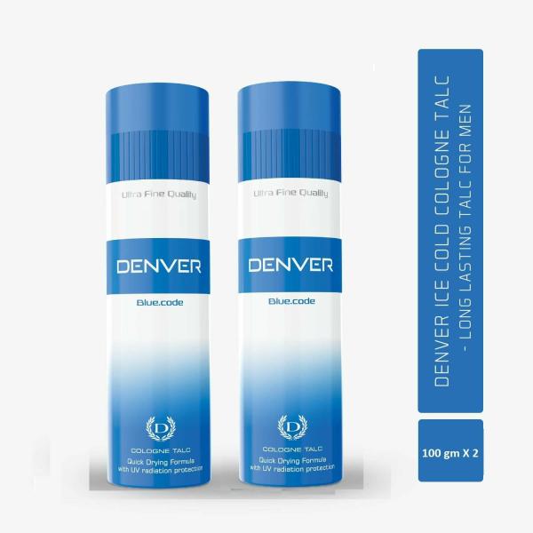 DENVER Blue Code Premium Body Talc (2 x 100 g) - JioMart