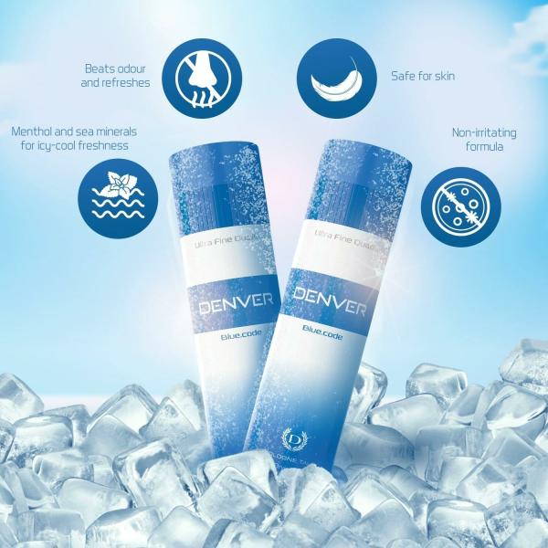 DENVER Blue Code Premium Body Talc (2 x 100 g) - JioMart