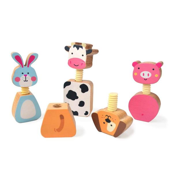 Shumee Multicolor Wooden Farm Animals Twist And Turn Toy Set (2 Yrs ...