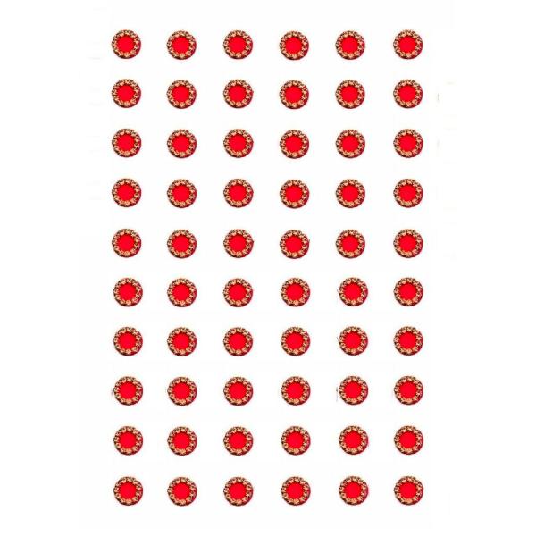 Vama Fashions Golden Crystal White Diamond Stone Red Big Bindi Sticker ...