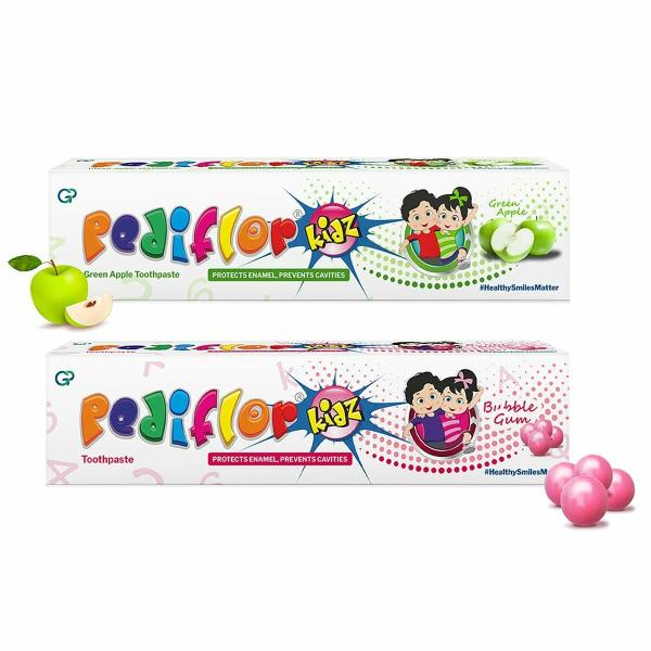 Pediflor Bubble Gum And Green Apple Toothpaste (Pack of 2) - JioMart