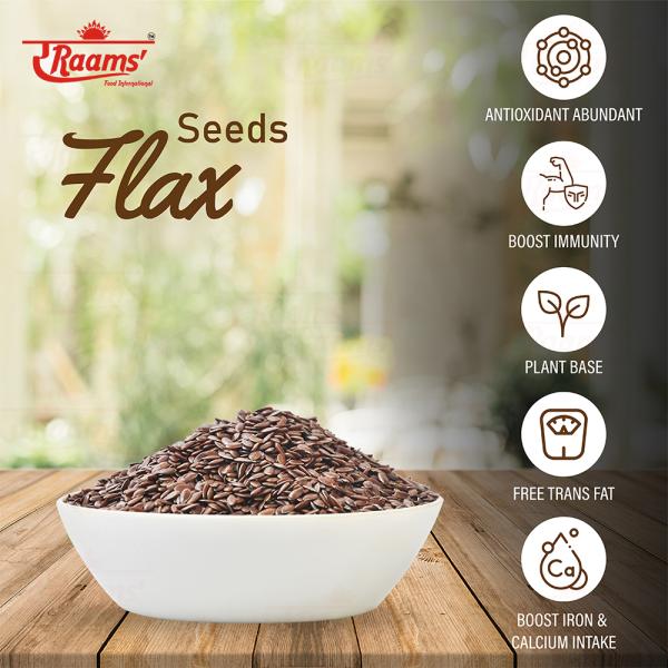 RRAAMS' FLAX SEEDS (ALSI) 250GM | ROASTED |RICH IN FIBRE PROTEINS ...