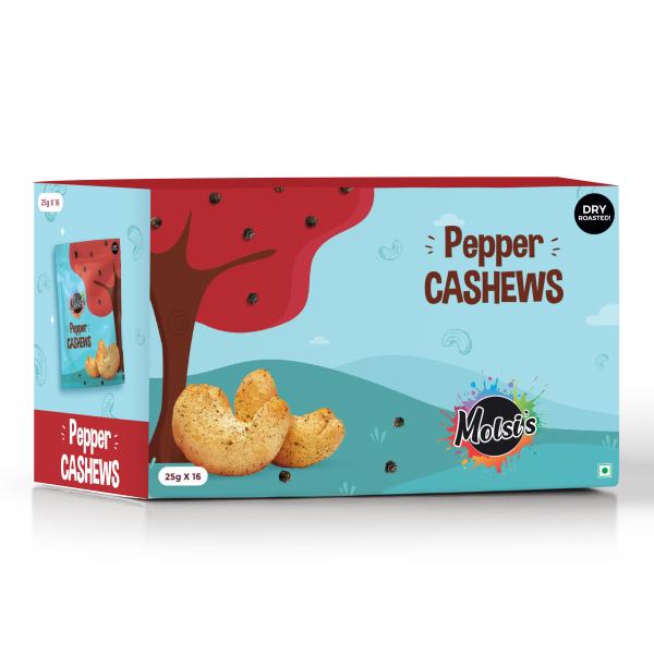 Molsi's Pepper Cashews 25 g (Pack of 16) - JioMart