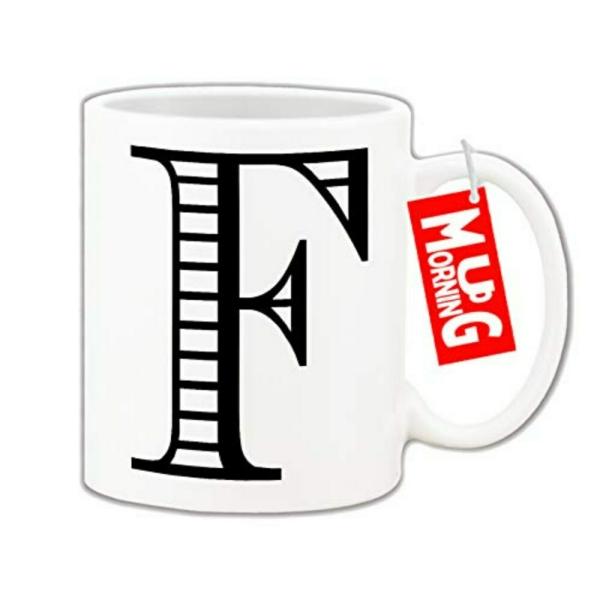 Mug Morning F Letter Mug Coffee Mugs with Letter F F Alphabet Mugs ...