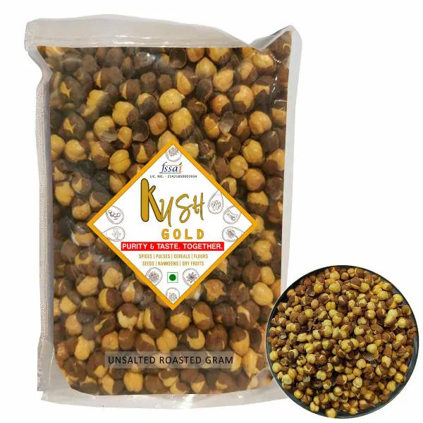 Kush Gold Unsalted Roasted Chana / Plain Roasted Chickpea with Skin ...
