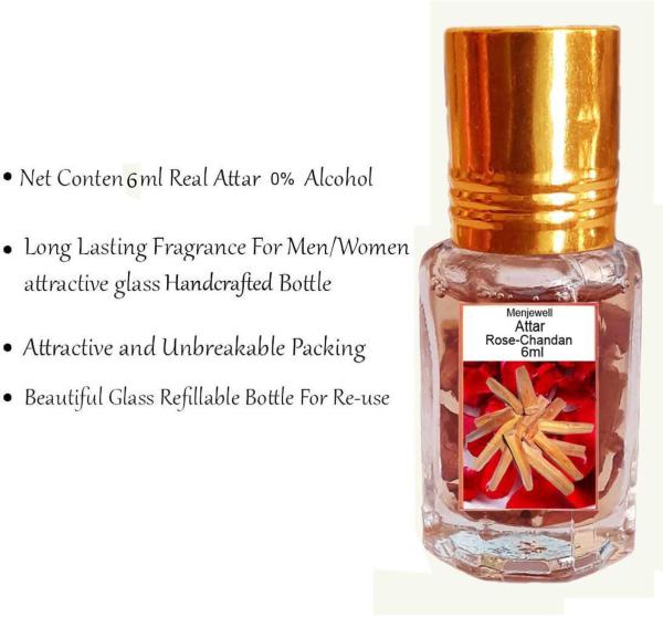 Menjewell Fragrances Rose Chandan (Natural Itra/Attar/ Perfume) Floral ...