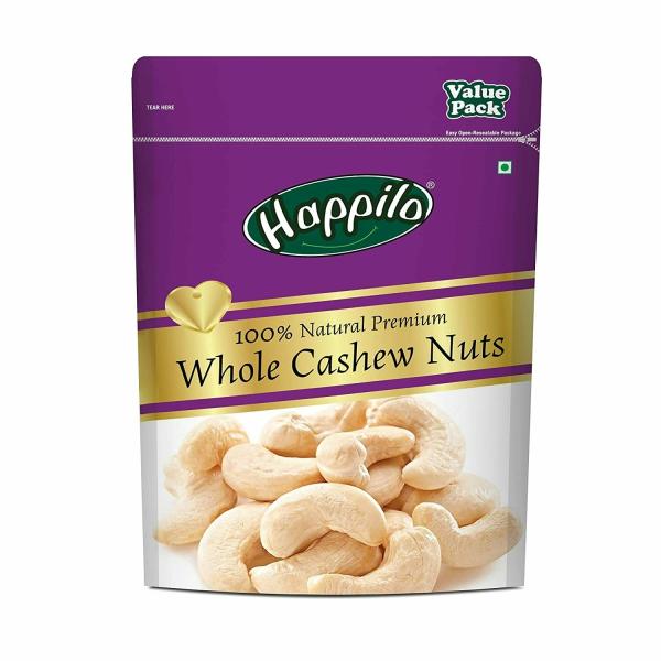 Happilo 1kg Cashews | 100% Natural Premium Whole Cashews (Value Pack ...