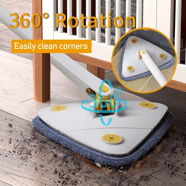 Tallin 360 Degree Rotatable Multifunctional Triangle Mop, Adjustable ...