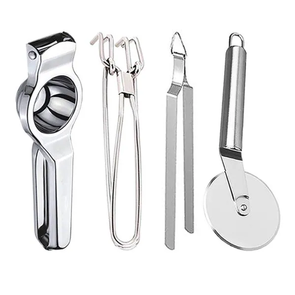 JISUN Stainless Steel Lemon Squeezer & Pakkad & Pizza Cutter & Roti ...