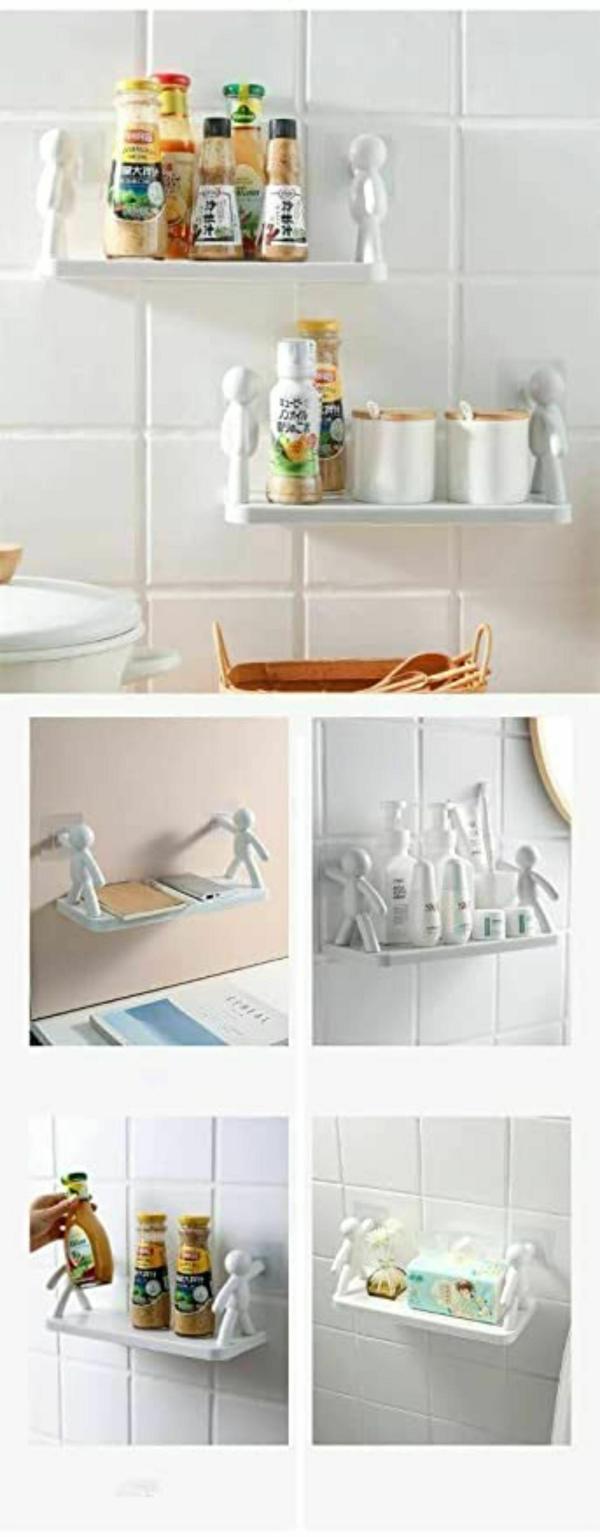 MOLTERA Multipurpose Wall Mounted Shelf Bathroom Accessories Wall Stand ...