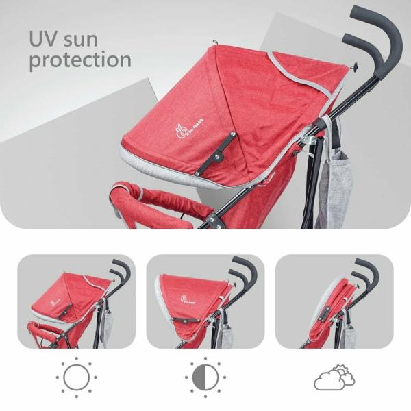 R For Rabbit Red Grey Pixie Foldable And Carry Buggy And Stroller For ...