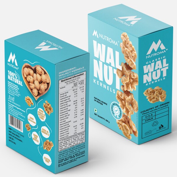 Nutroma Classic Walnut Kernels Quarters | 2* 250 gms | Rich in Omega 3 ...