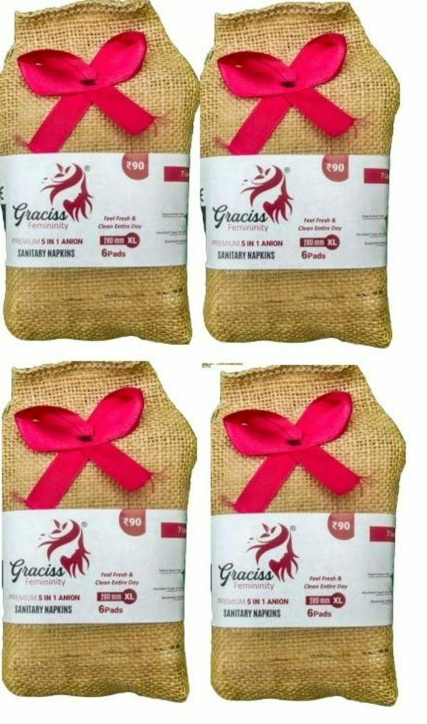 Graciss Anion Sanitary Pads 290MM- XL Size pads 4Packs(24pieces) - JioMart