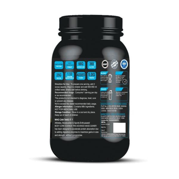 Bodycorescience Trix Advance Mass Gainer Powder 1 kg - JioMart