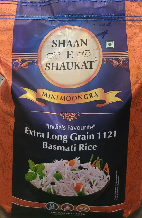 SHAAN-E-SHAUKAT MINI MONGRA 10KG EXTRA LONG GRAIN 1121 BASMATI RICE ...