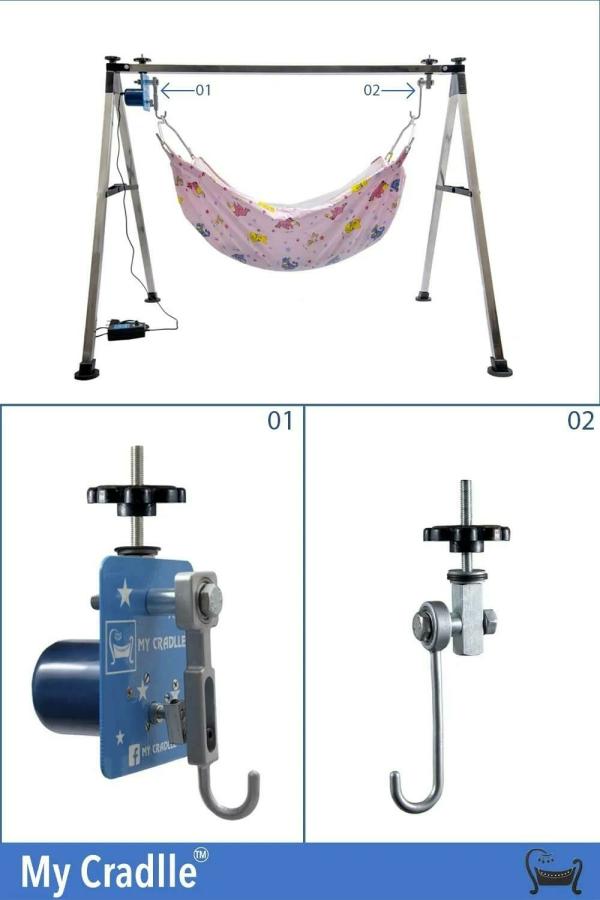 My Cradlle Blue Iron Rocks Automatic Baby Cradle Kit (Cradle not ...