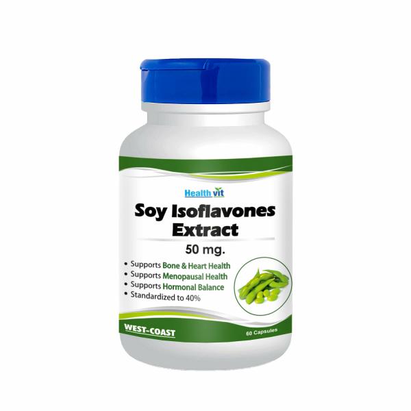 Healthvit Soy Isoflavones Extract 50mg Supplement 60 Capsules - JioMart