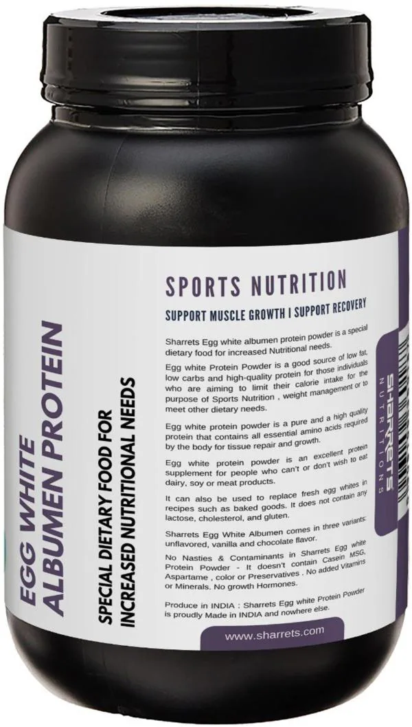 Sharrets Nutritions Egg White Albumen Protein Powder Unflavored, 1 Kg ...