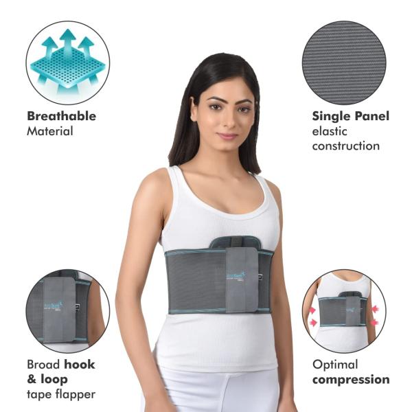 Accusure Grey Rib Brace For Men And Women Rib Support Compression Brace ...
