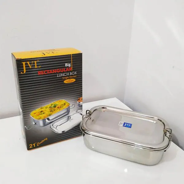 JVL Silver Stainless Steel Medium Size Rectangle - Medium Size Single ...