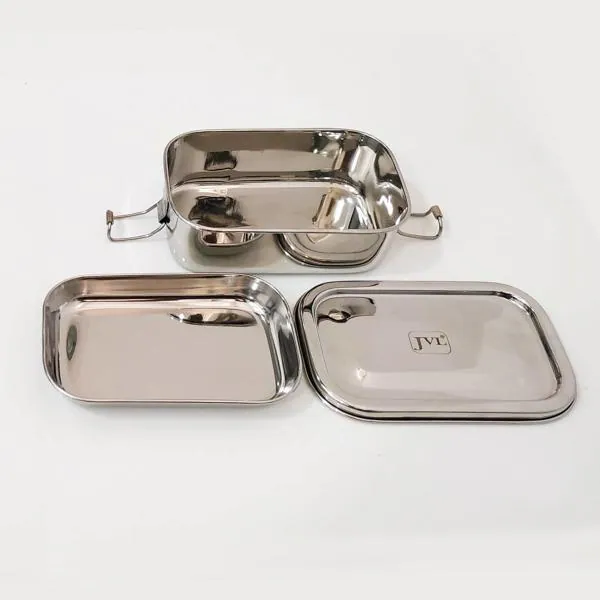 JVL Silver Stainless Steel Medium Size Rectangle - Medium Size Single ...