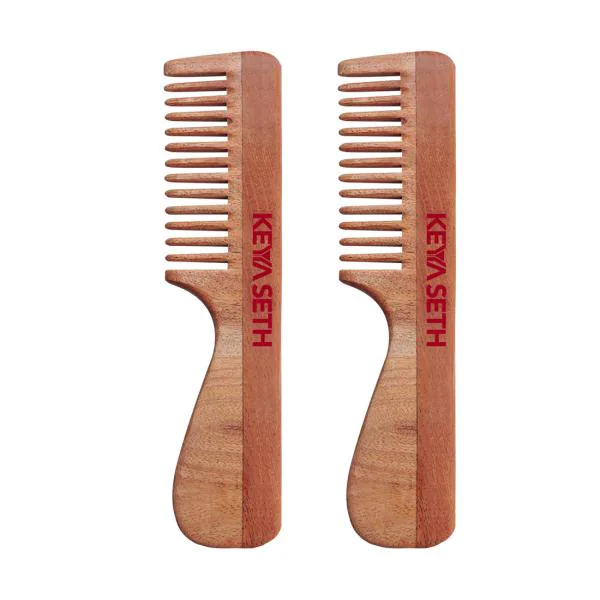 Keya Seth, Neem Wooden Handle Comb Wide Tooth for Hair Growth for Men ...