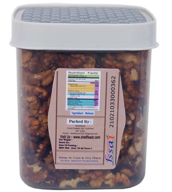 Shellfeast Walnut Kernels Brown Half In Food Grade Jar 500 Grams ...