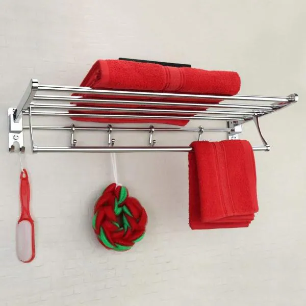 Plantex Silver Stainless Steel Towel Rack - 24 inch - JioMart