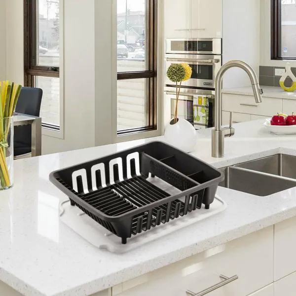 Nabhya Black Plastic 4 In1 Durable Kitchen Sink Dish Rack Drainer Rack ...