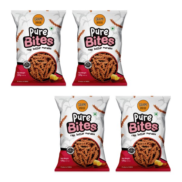 Grami Superfoods Pure Bites Ragi Butter Murukku |High Protein &Fiber ...