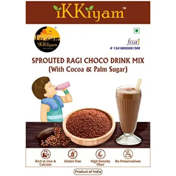 Ikkiyam Sprouted Ragi Choco Drink Mix 100gms (with 100% Natural Cocoa ...
