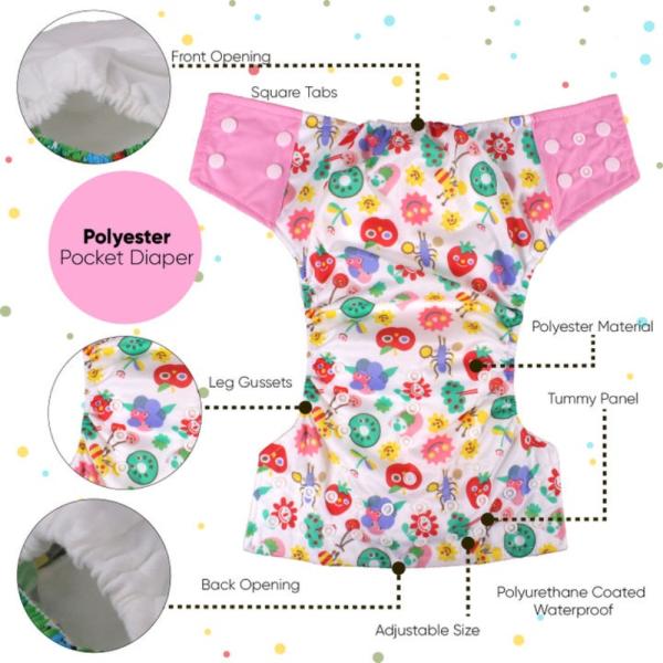 Babique Red Diaper Nappy with Grey Insert 0-2 Years (1red+1intgry ...