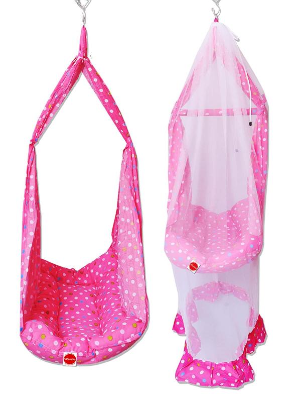 Vparents Pink Cotton Baby Swing Cradle Set (Pack of 5) - JioMart