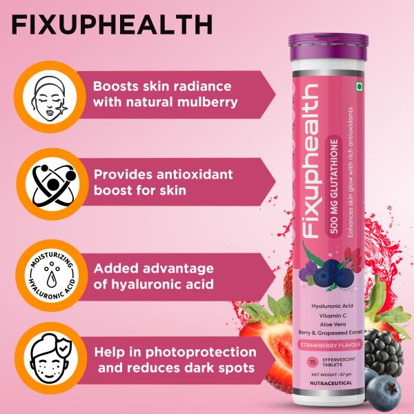Fixuphealth Electrolyte Tablets Effervescent & Glutathione Vit C Aloe ...