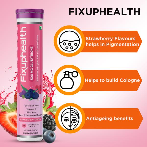 Fixuphealth Electrolyte Tablets Effervescent & Glutathione Vit C Aloe ...