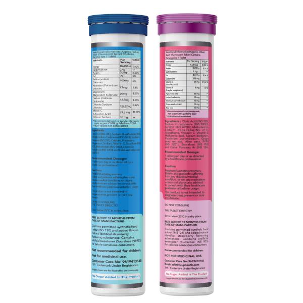 Fixuphealth Electrolyte Tablets Effervescent & Glutathione Vit C Aloe ...