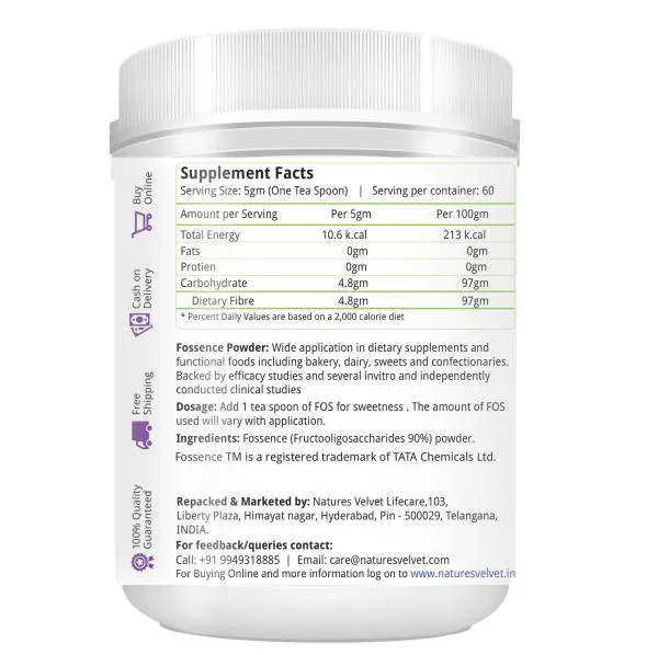 nature's velvet FOS (Fructooligosaccharides) Powder 300 g - JioMart