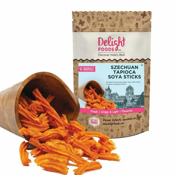 Delight Foods Szechuan Tapioca Soya Sticks 200g Healthy Snack Namkeen ...