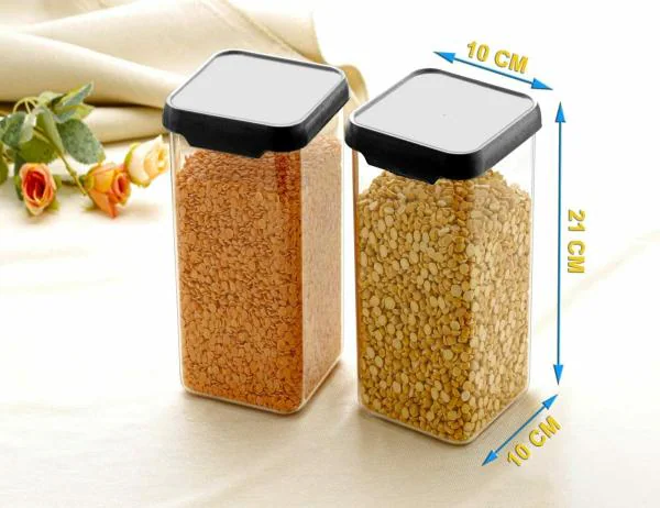 Qtrix Airtight Plastic Square Container Set For Kitchen Storage -1500ml Container Unbreakable ...